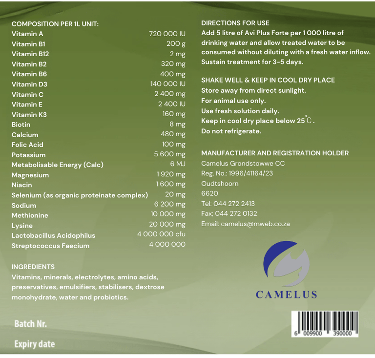 Avi Forte Gel (Performance & Vitality for Poultry, Pigeons & Pet Birds ...