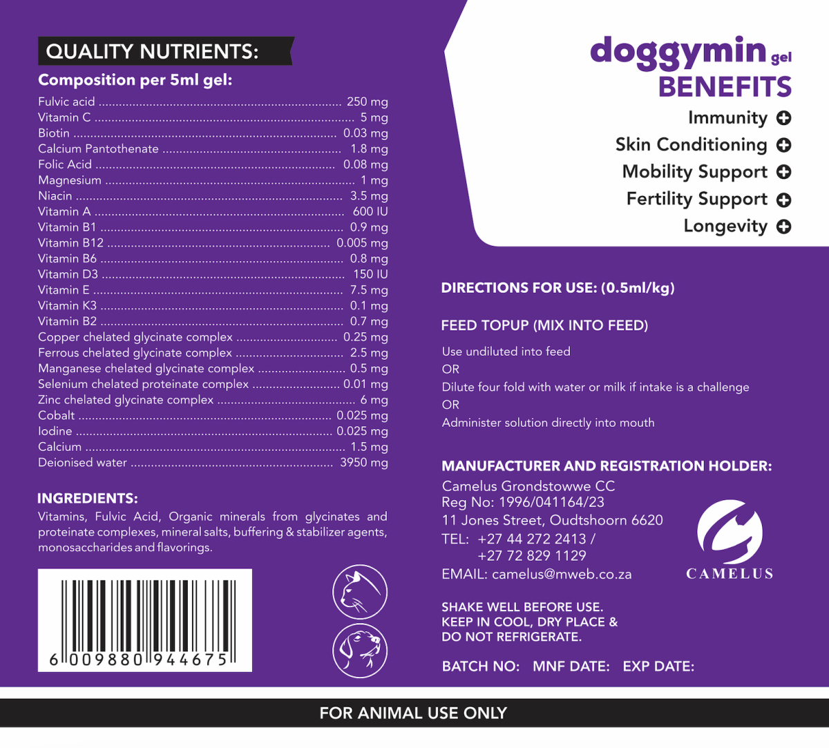 Flexcare & Doggymin (Joint & Skin Support For Dogs) – Camelus